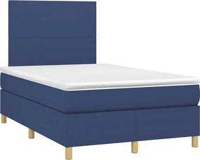 Box spring postel s matrací a LED modrá 120x190 cm textil 3270238