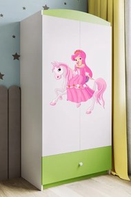 Dětská skříň Babydreams 90 cm princezna zelená