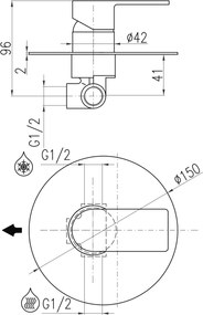Slezák - RAV Sprchová baterie 1-cestná s podomítkovým tělesem NIL - , Zlatá lesk