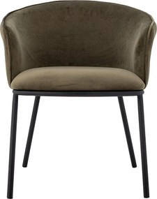 Khaki sametové jídelní křeslo s područkami Cortone – Bloomingville