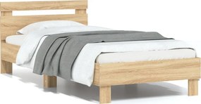 vidaXL Rám postele s čelem 90 x 190 cm kompozitní dřevo [838562] Barva: dub sonoma