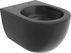 Mexen Carmen, závěsná WC mísa 490x365x340 mm, Rimless Tornádo, černá matná, 3388XX85T
