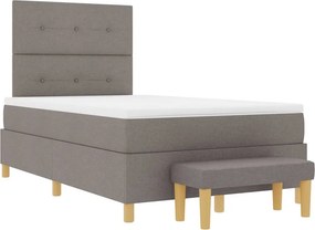 Postel s boxspringem s čelo Taupe 120 x 200 cm textil 3344293