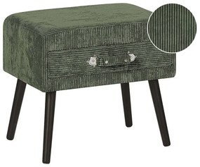 Manšestrový noční stolek zelený EUROSTAR Beliani
