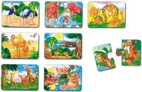 DOHÁNY Duo puzzle Safari / 8x2 dílků / od 2 let