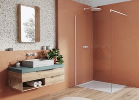 Sanswiss EASY STR4P Walk-In Pevná stěna samostatná 150 cm Šířka: 1500 mm, Profil: Černá, Sklo: Hladké čiré