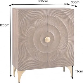 Designová vysoká komoda Venetia 120 cm hnědé mango