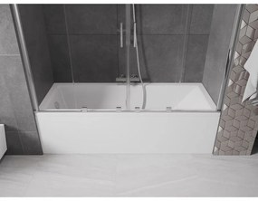 Mexen Velar Duo, 2-křídlová posuvná vanová zástěna 180 x 150 cm, 8mm čiré sklo, chromový profil, 896-180-000-02-01