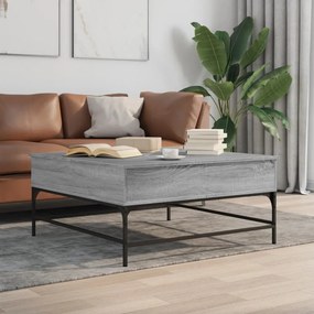 Konferenční stolek šedý sonoma 95 x 95 x 45 cm kompozit a kov 3217067