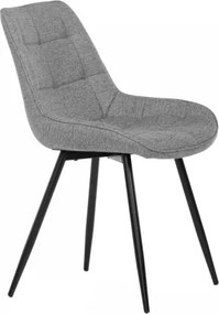 Židle jídelní stříbrná látka nohy černý kov CT-395 SIL2