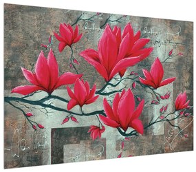 Obraz červených květů (100x70 cm)