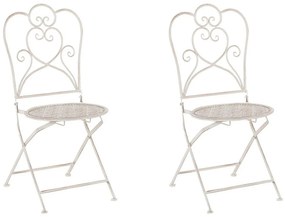 Sada dvou zahradních židlí kovově béžová TRIESTE Beliani