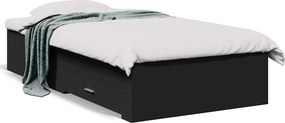 Rám postele se zásuvkami černý 75 x 190 cm kompozitní dřevo 3280441