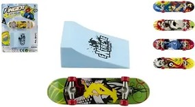 Prstový skateboard s rampou / Hračka / plast / 9 cm / mix barev / od 3
