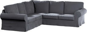 Potah na pohovku IKEA  Ektorp rohová barva šedá látka lesklé, sametová