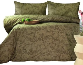 SATÉNOVÉ POVLEČENÍ LUXURY GREEN 160X200 CM, 2KS 70X80 CM LISTY
