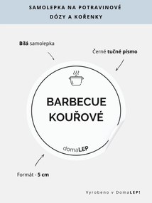 Samolepka na kořenky BARBECUE KOUŘOVÉ bílá 5 cm tučné písmo