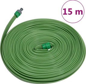 vidaXL Zavlažovací hadice se 3 trubkami zelená 15 m PVC [154361]