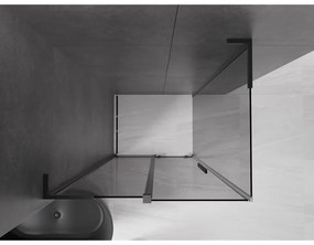Mexen Velar L, sprchový kout s posuvnými dveřmi 100 x 70 cm, 8mm šedé sklo, černá matná, 871-100-070-43-70