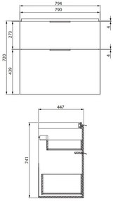 Cersanit City, umyvadlová skříňka 80x45x72 cm, bílá lesklá, S584-018-DSM