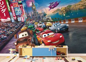 Vliesová fototapeta na zed' na Závodní Dráze, Disney Auta | 360 x 270 cm | DFTDNXXL5028