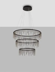 LED stmívatelný černá designový lustr Stellar 200
