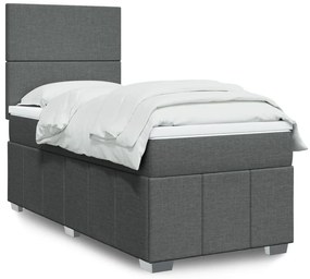Box spring postel s matrací tmavě šedá 80 x 200 cm textil 3291489