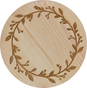 AMADEA Dřevěné otočné prkénko s gravírem, masivní dřevo, 30 cm