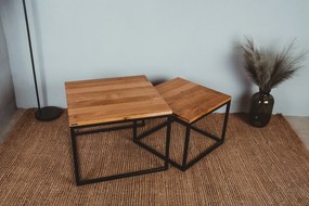 Wudboys Konferenční stolky - Sestava Flat Series Barva kovu: Černá, Dřevo: Dub, moderní skandinávský styl