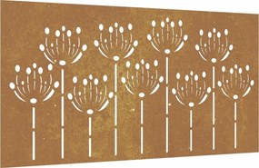vidaXL Zahradní nástěnná dekorace 105 x 55 cm cortenová ocel Květina [824499]