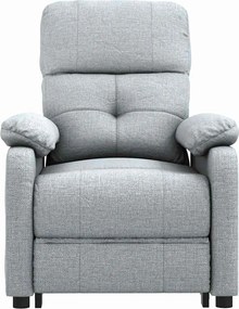 Elektrické polohovací křeslo světle šedé textil 3073802