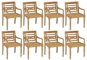 Židle Batavia 8 ks masivní teakové dřevo,  3073294