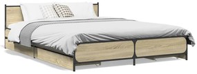 Rám postele se zásuvkami dub sonoma 140x190 cm kompozitní dřevo