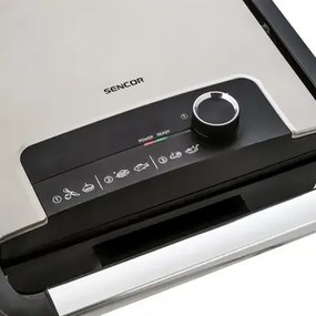 SENCOR SBG 3710SS stříbrná / Kontaktní gril / 2000 W / Regulace teplot