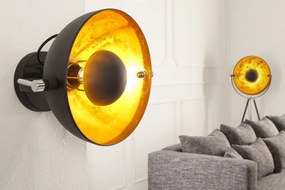 Černo-zlatá nástěnná lampa Studio »