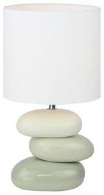 Kondela Keramická stolní lampa, bílá / šedá, QENNY TYP 4