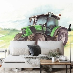 Fototapeta Traktor Malovaný Akvarelem Strukturální vinyl 270x180