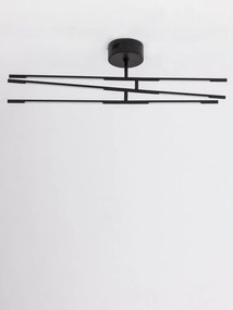 Černé kovové LED stmívatelné stropní svítidlo se stínidlem z akrylového skla 77x84 cm Raccio – Nova Luce