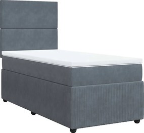 Box spring postel s matrací tmavě šedá 80 x 200 cm samet 3294485