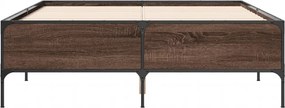 Rám postele hnědý dub 150 x 200 cm kompozitní dřevo a kov 3279796