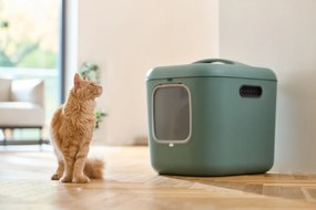 Rotho Kočičí toaleta, krytý záchod pro kočky CAT XXL - zelená