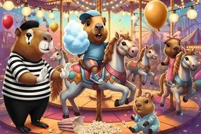 TREFL Puzzle Kapybary na dovolené / 100 dílků / 41 x 27,8 cm / věk 5+