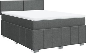 Box spring postel s matrací tmavě šedá 140x200 cm textil 3289385