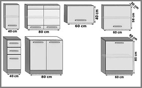 Kuchyně bílá 240 cm Madrid