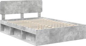 Rám postele s čelo Beton 160 x 200 cm Masivní borové dřevo 3412054