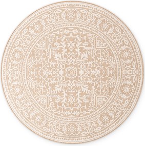 NORTHRUGS, Kusový koberec Duet Kona 106250 Beige/White kruh - na ven i na doma, 160x160 (průměr) kruh, béžová, chodba / předsíň