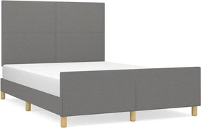 Postel bez matrace tmavě šedá 140 x 200 cm textil 3124896