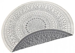 Hanse Home, Kusový koberec Twin-Wendeteppiche 103143 creme grau kruh – na ven i na doma, 200x200 (průměr) kruh, šedá, chodba / předsíň