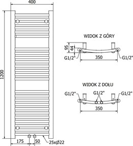 Mexen Ares, elektrické topné těleso 1200x400 mm + topná tyč 600 W, bílá, W102-1200-400-2600-20