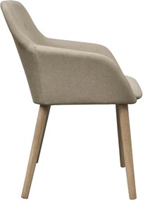 Jídelní židle 6 ks béžové textil a masivní dubové dřevo 270571